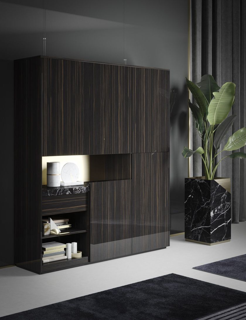 BLOCK 2.0 Wooden office storage unit with hinged doors By PROF