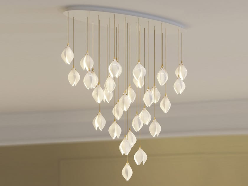 LED porcelain pendant lamp BLOOM LARGE ELLIPSE 70 By Haberdashery