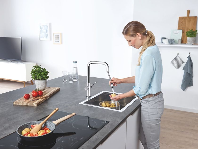 GROHE BLUE® HOME | Kitchen mixer tap with swivel spout GROHE Blue® Home ...