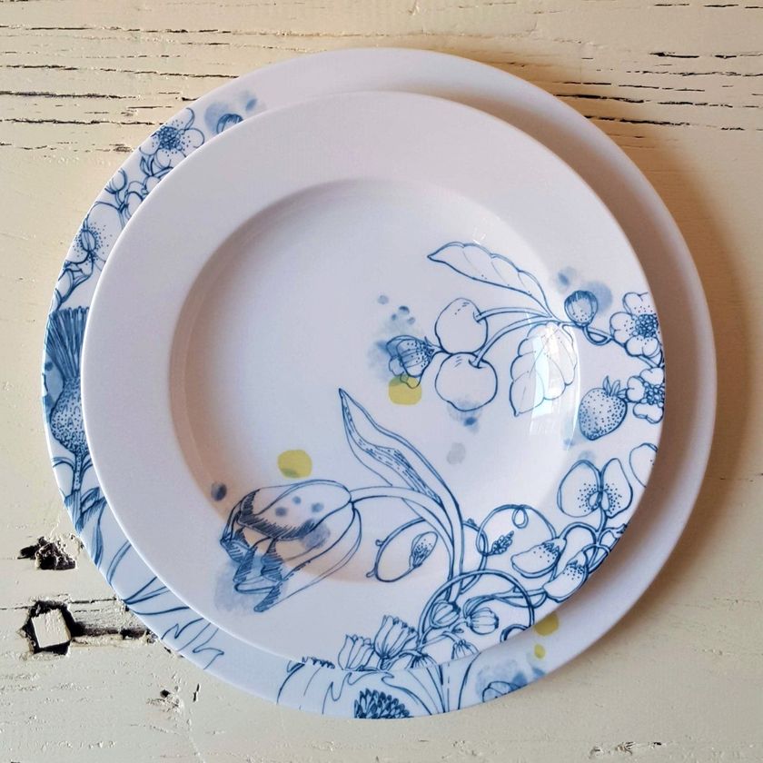 Porcelain dinner plate BLUE SUMMER DINNER PLATE "B" Blue Summer ...
