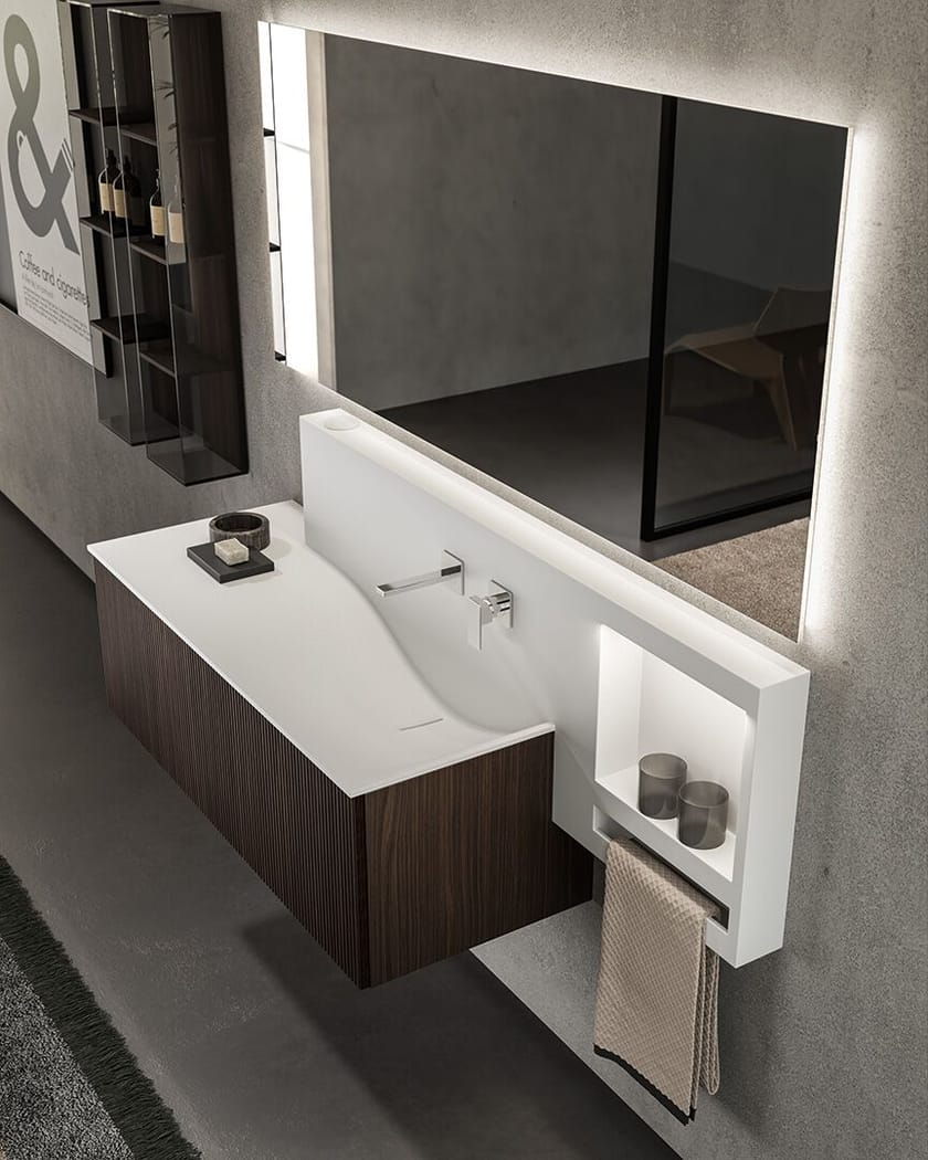 DFLY 05 Wall-mounted vanity unit with cabinets By BMT