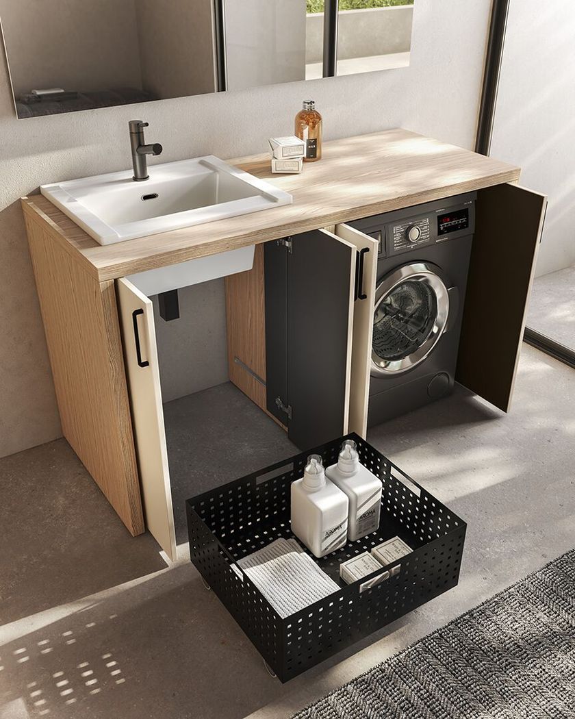 KOSMO 04 Laundry room cabinet for washing machine with hinged doors By BMT