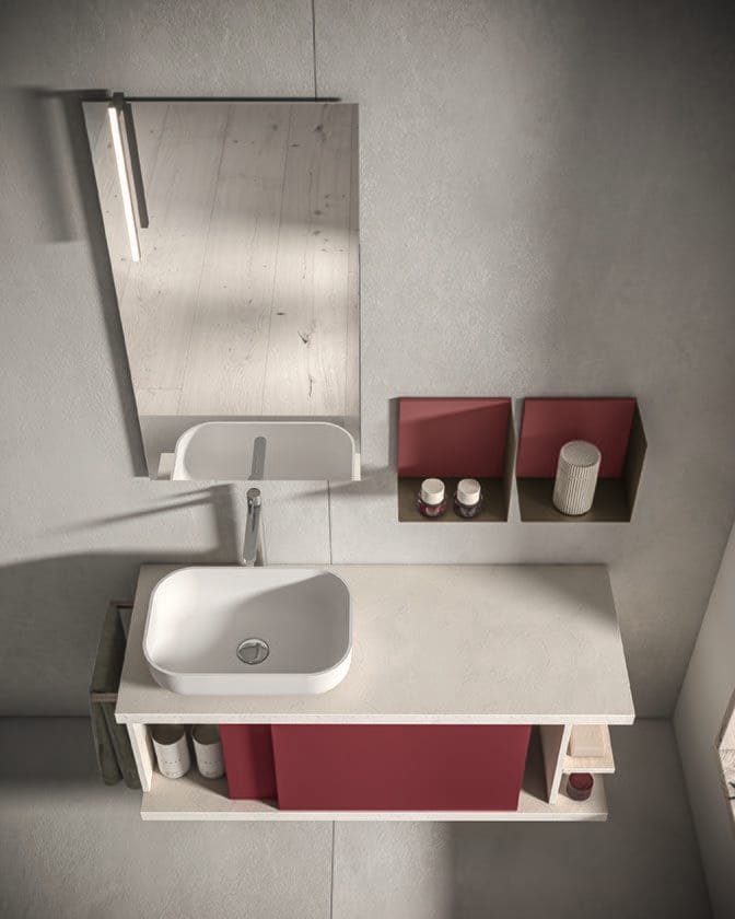 SUN 04 Wall-mounted vanity unit with doors By BMT