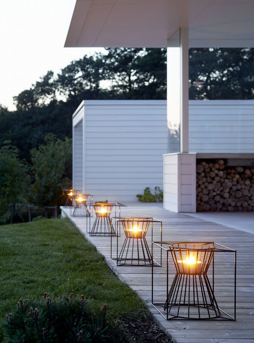 Steel fire baskets BOO | Open outdoor fireplace By Skargaarden design ...