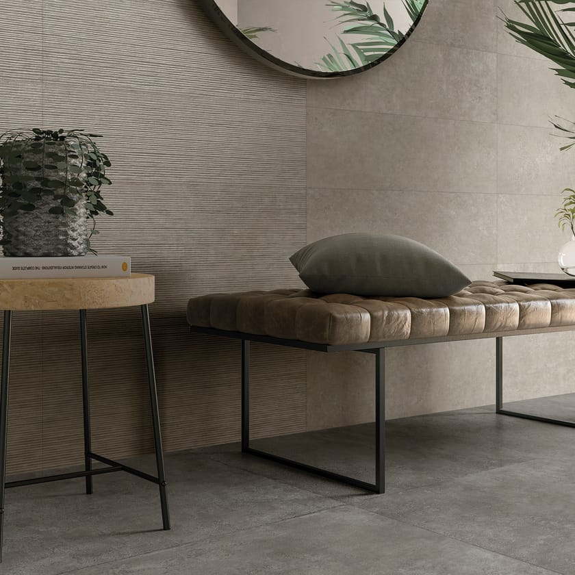 BOSTON GREY Porcelain stoneware wall tiles with concrete effect By MARINER