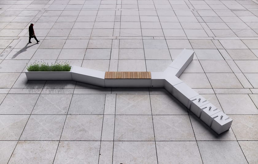 BOX TO BOX Modular backless concrete bench By SIT