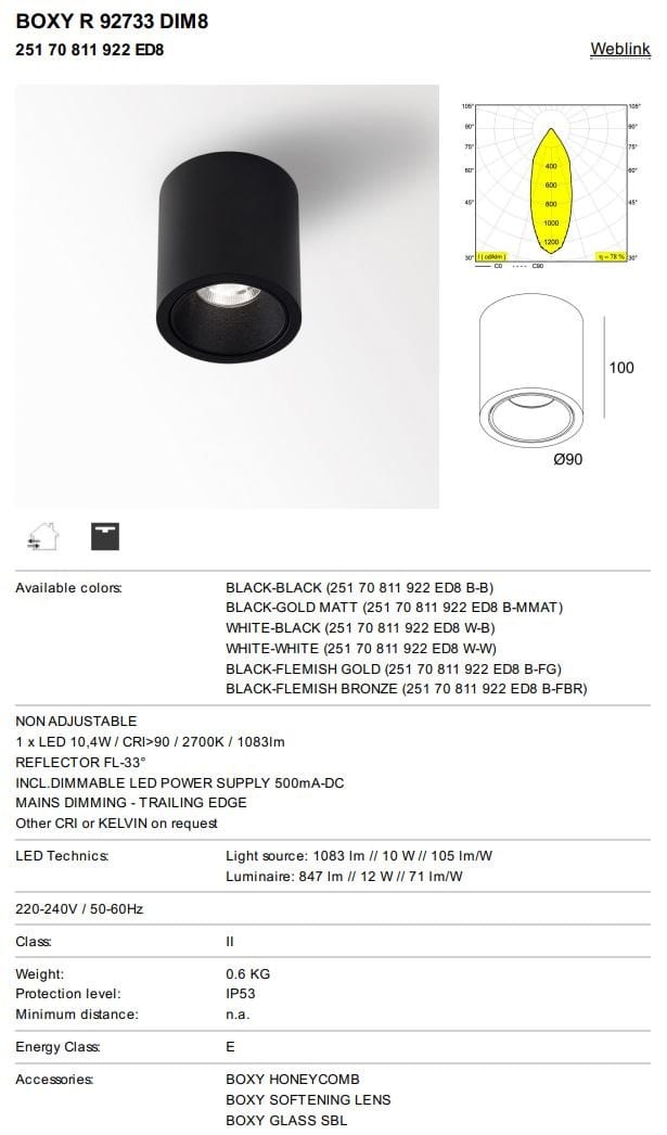 BOXY R LED ceiling metal spotlight By Deltalight