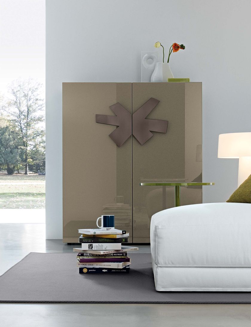 Lacquered wooden highboard with doors BRASS By JESSE design Enrico ...