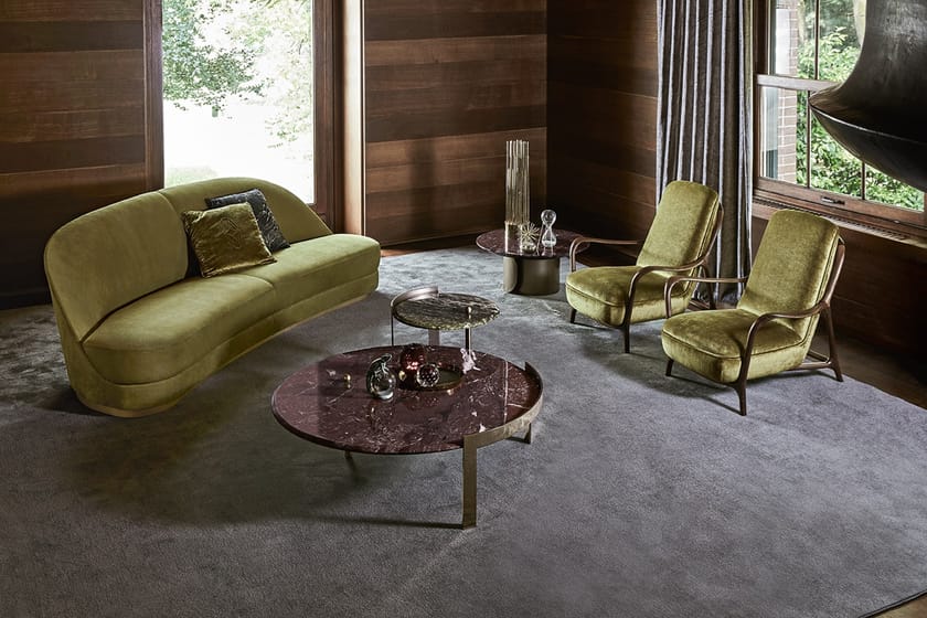 BRIAN Round marble coffee table with metal legs By OPERA CONTEMPORARY ...