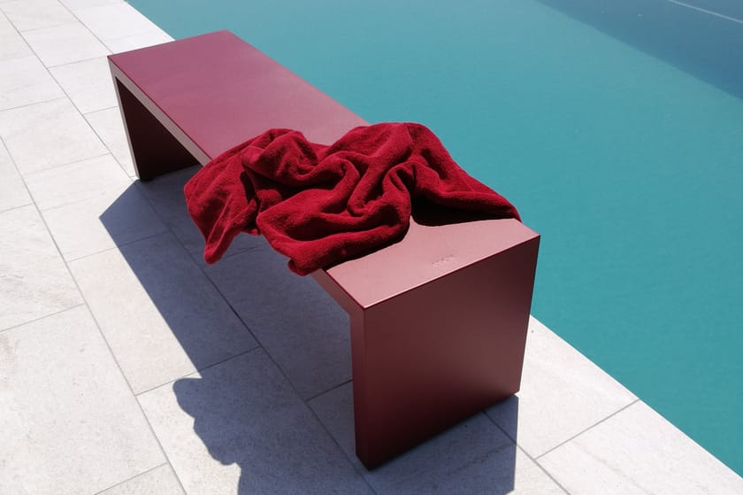 Stainless steel garden bench BRIDGE By BLOSS