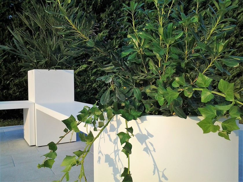 Stainless steel garden bench BRIDGE By BLOSS