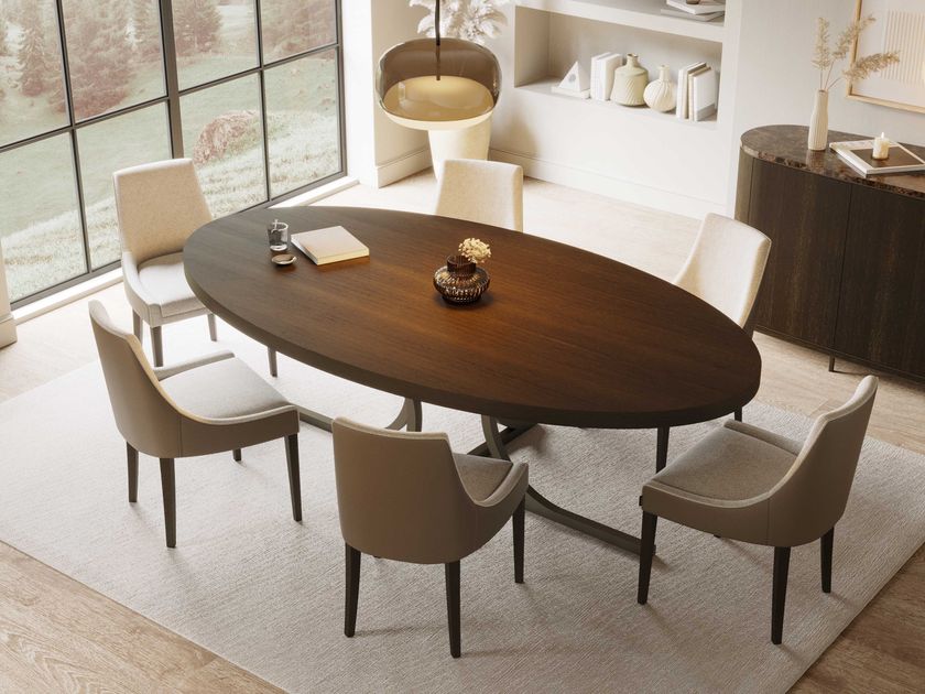 BRIDGE Oval metal dining table By Stylish Club