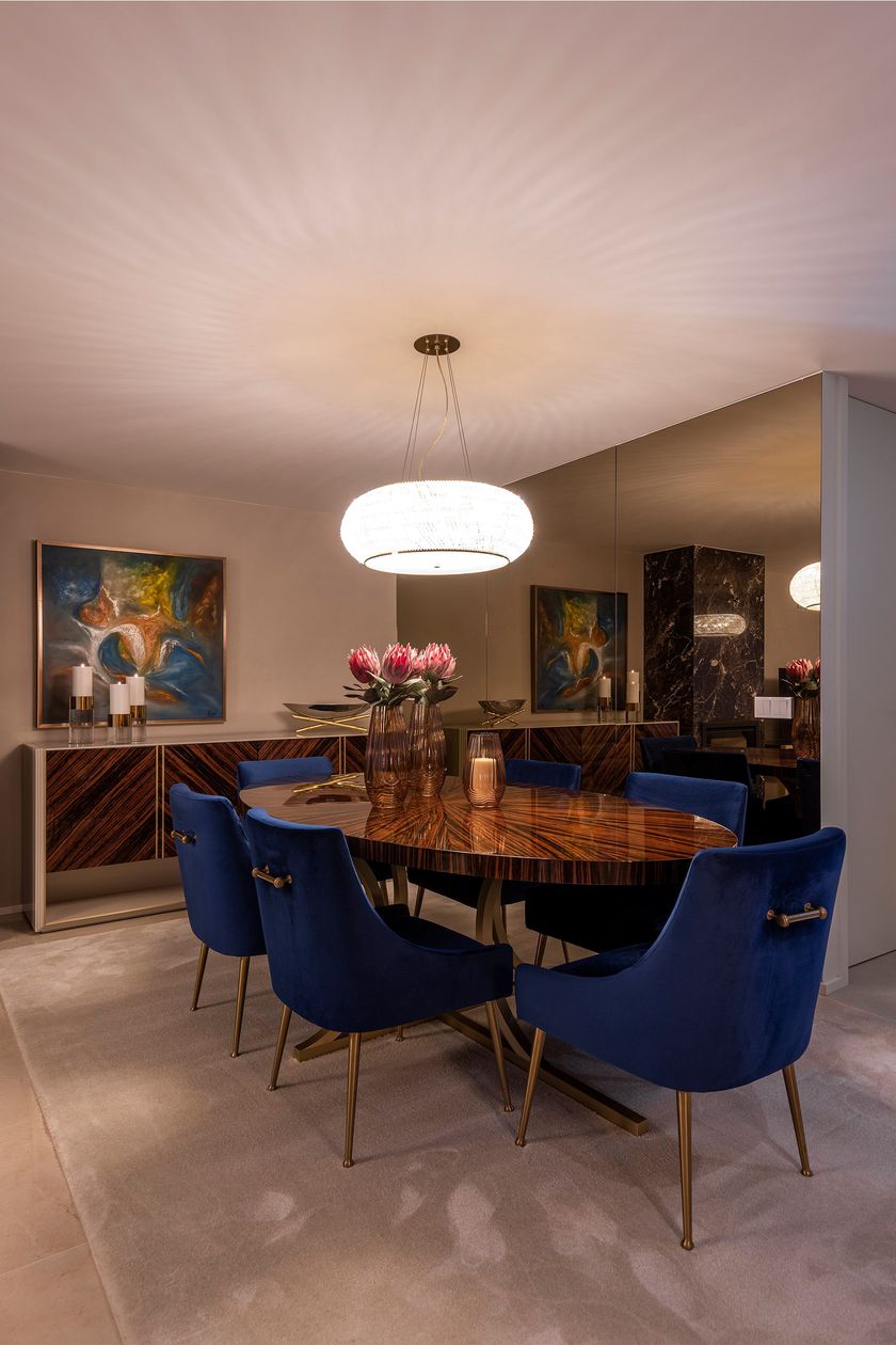 BRIDGE Oval metal dining table By Stylish Club