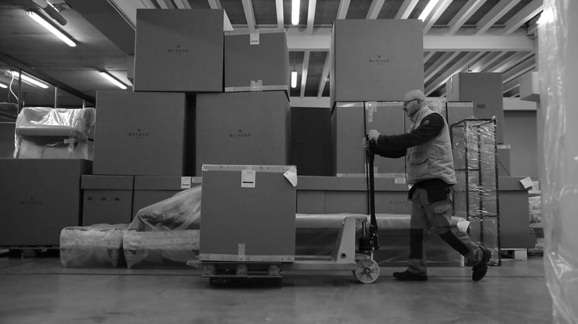 BRIGITTE 4 seater linen sofa with castors By Blasco