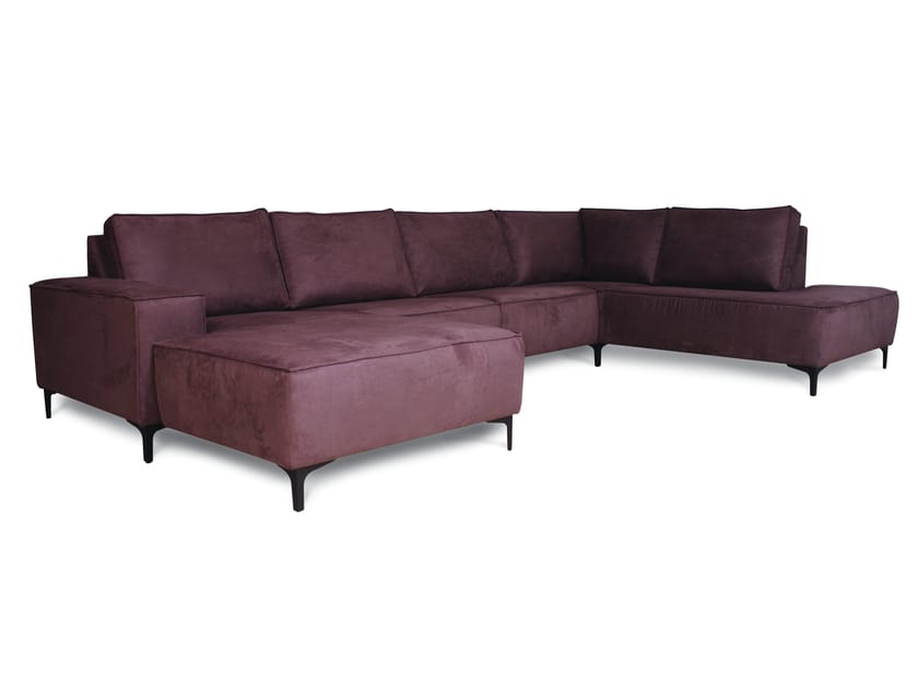 Sectional velvet sofa with chaise longue BRUSSELS By GRAFU