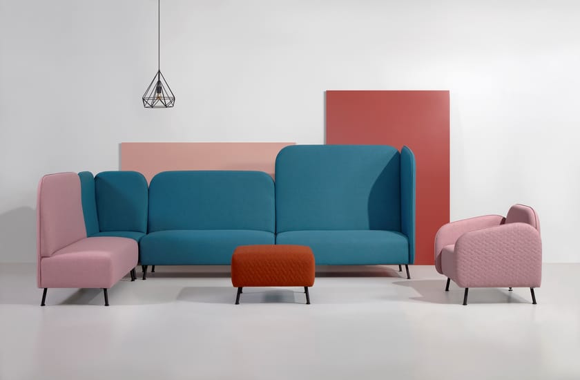 Canapé modulable 2 places en tissu BUBBLE LOW METAL BAQ Collection Bubble By Fenabel design ...