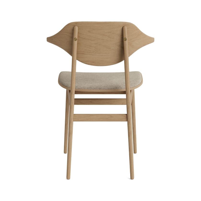 Buffalo Contemporary style open back wooden chair with armrests with ...