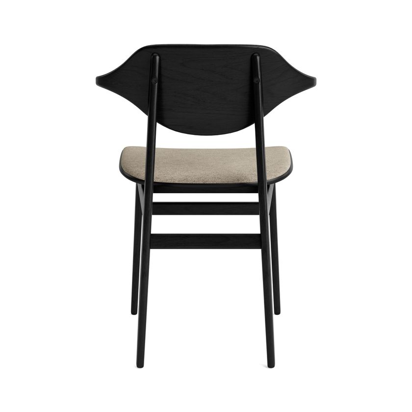 Buffalo Contemporary style open back wooden chair with armrests with ...