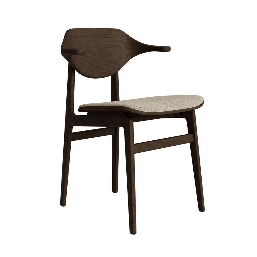 Buffalo Contemporary style open back wooden chair with armrests with ...
