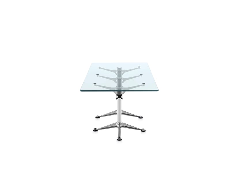 BURDICK Glass and aluminium office desk / meeting table By Herman ...