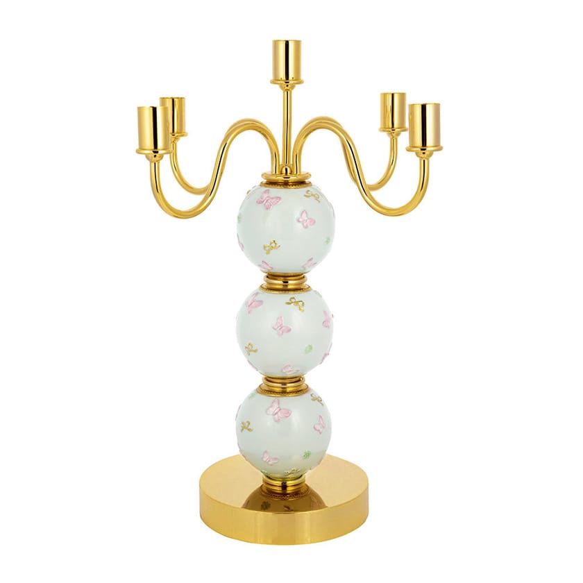 BUTTERFLY Porcelain candlestick By VILLARI