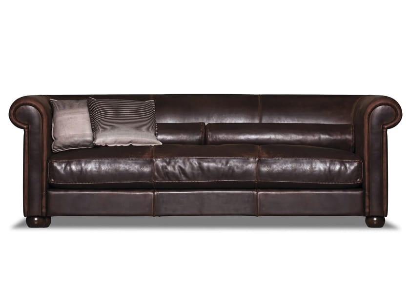 ALFRED Straight leather sofa By Baxter | design Marco Milisich