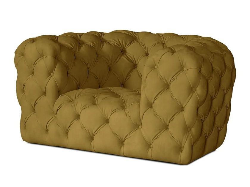 CHESTER MOON Tufted armchair with armrests By Baxter | design Paola Navone