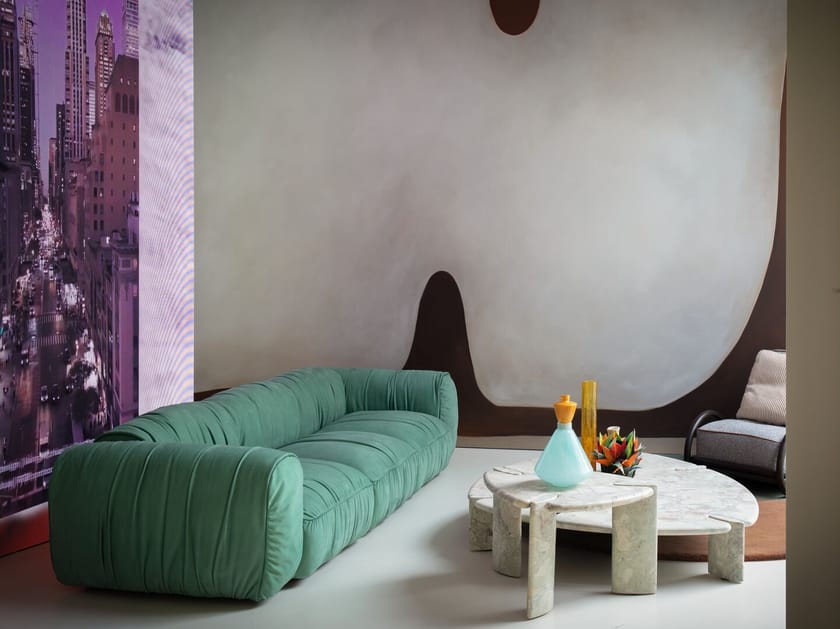 CHICAGO Straight leather sofa By Baxter | design Paola Navone