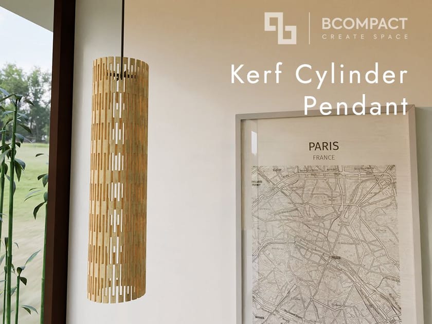 KERF CYLINDER PENDANT Lampada a sospensione By Bcompact