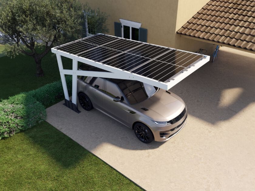 Pensilina in alluminio per posto auto con pannelli fotovoltaici CARPORT ...
