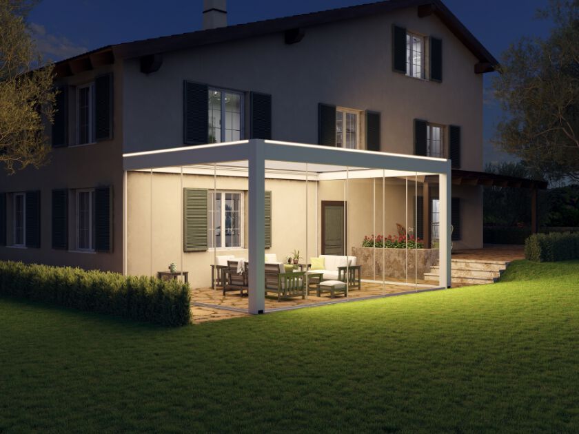 TAYLOR LUX Pergola autoportante in alluminio a lamelle impacchettabili ...