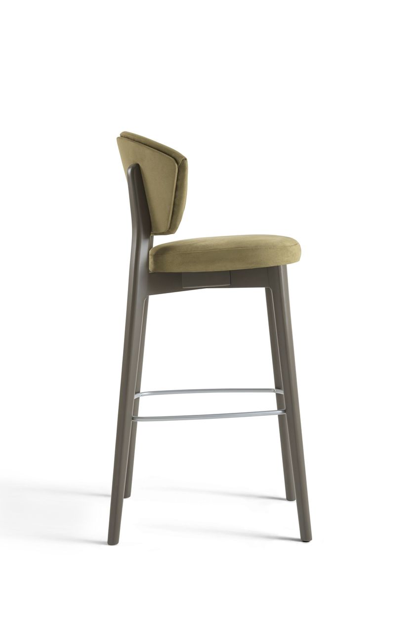 STELLA 819 Upholstered high beech stool By Billiani