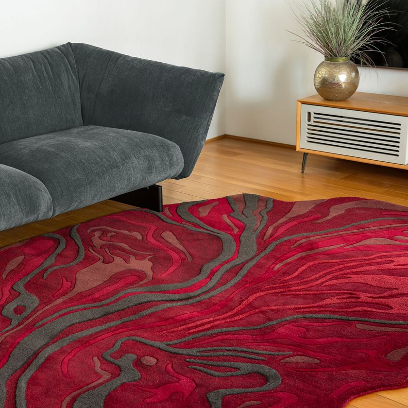 MINERAL ROUGE Wool and viscose rug By Biobject