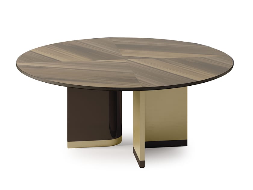 IKAT Round wooden dining table By Bizzotto Italia