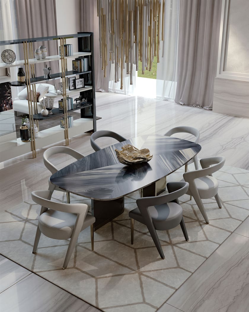 PYRAMID Handmade rectangular wool rug By Bizzotto Italia