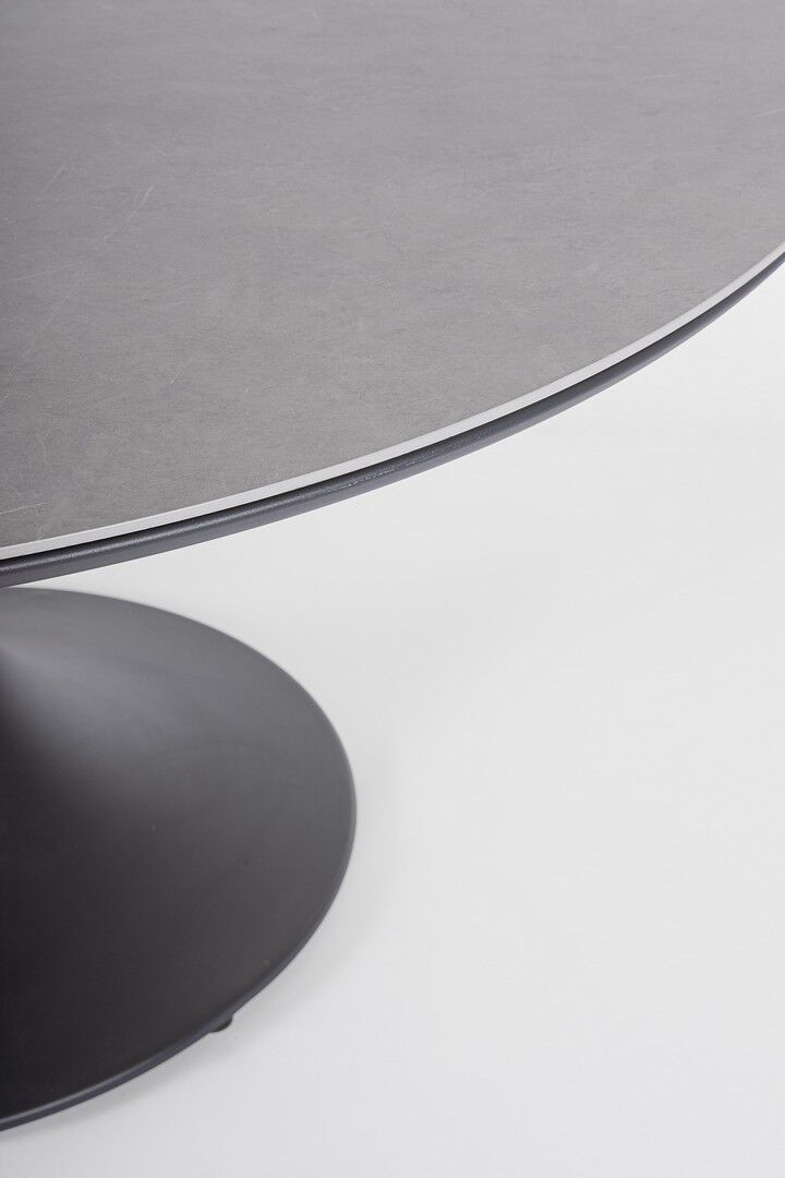 ARNOLD Round aluminium and sintered stone garden table By Bizzotto