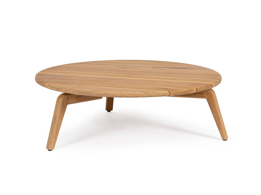EULARIA Round teak garden side table By Bizzotto