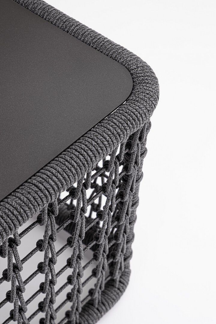 KOLLAR Square rope garden side table By Bizzotto