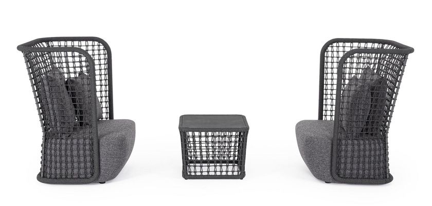 KOLLAR Square rope garden side table By Bizzotto
