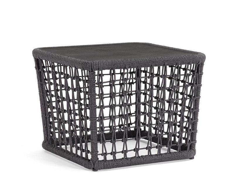 KOLLAR Square rope garden side table By Bizzotto
