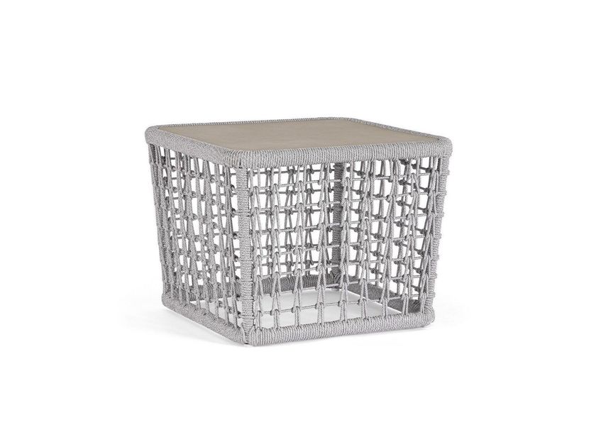KOLLAR Square rope garden side table By Bizzotto