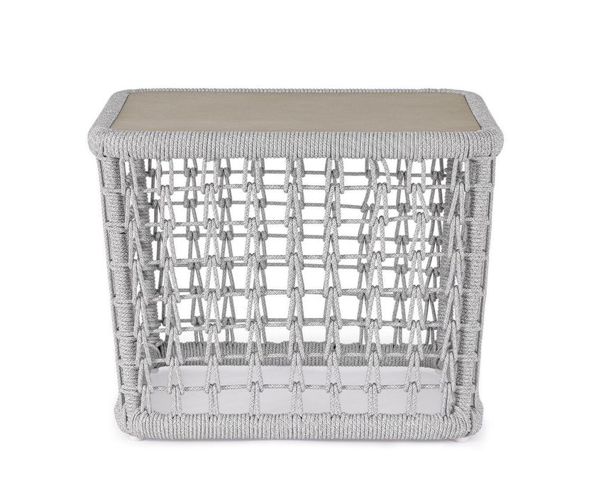 KOLLAR Square rope garden side table By Bizzotto