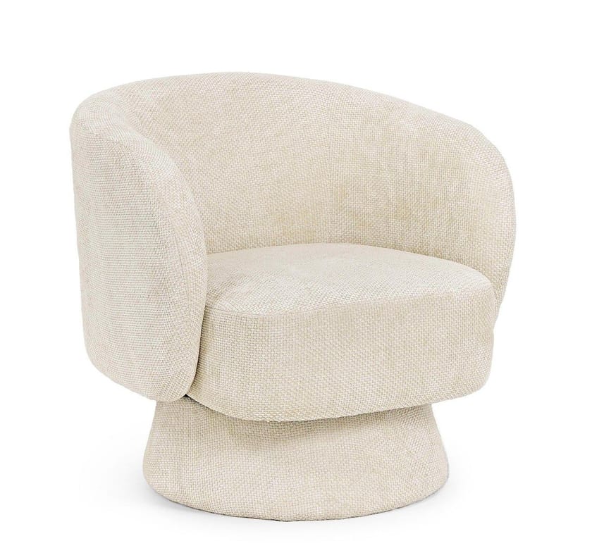 JULIENNE Swivel fabric armchair with armrests By Bizzotto