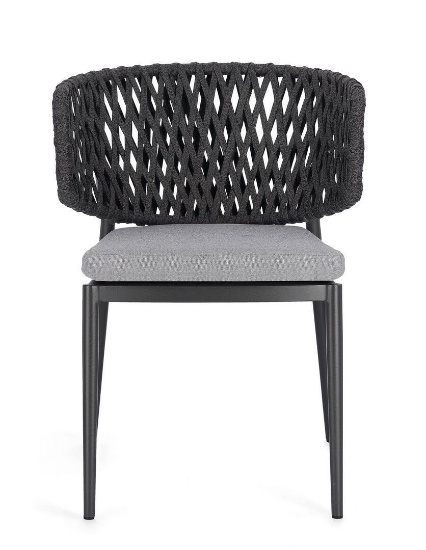 NOELIA Rope and aluminium garden chair By Bizzotto