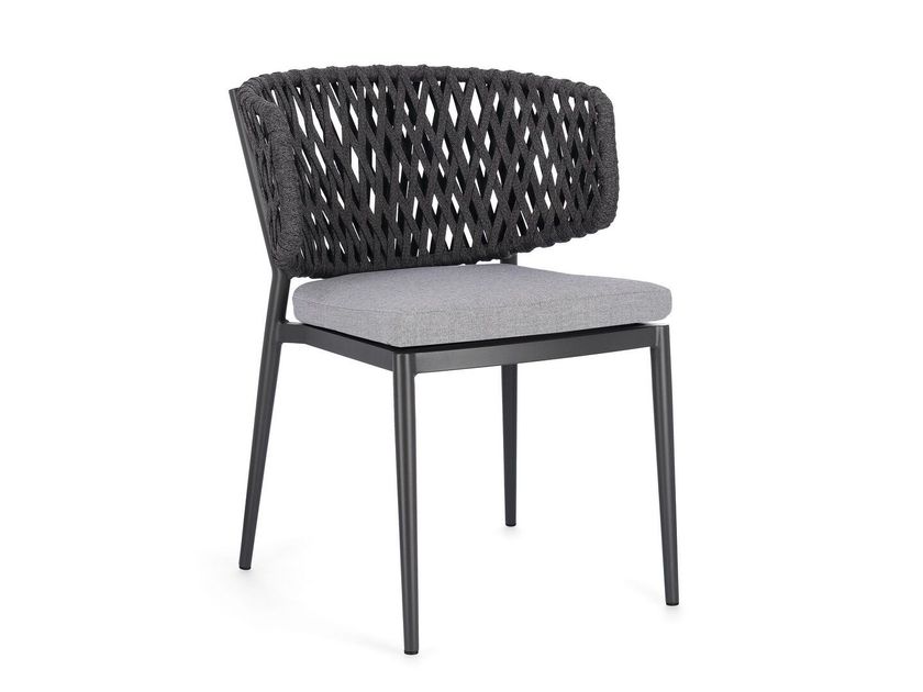 NOELIA Rope and aluminium garden chair By Bizzotto