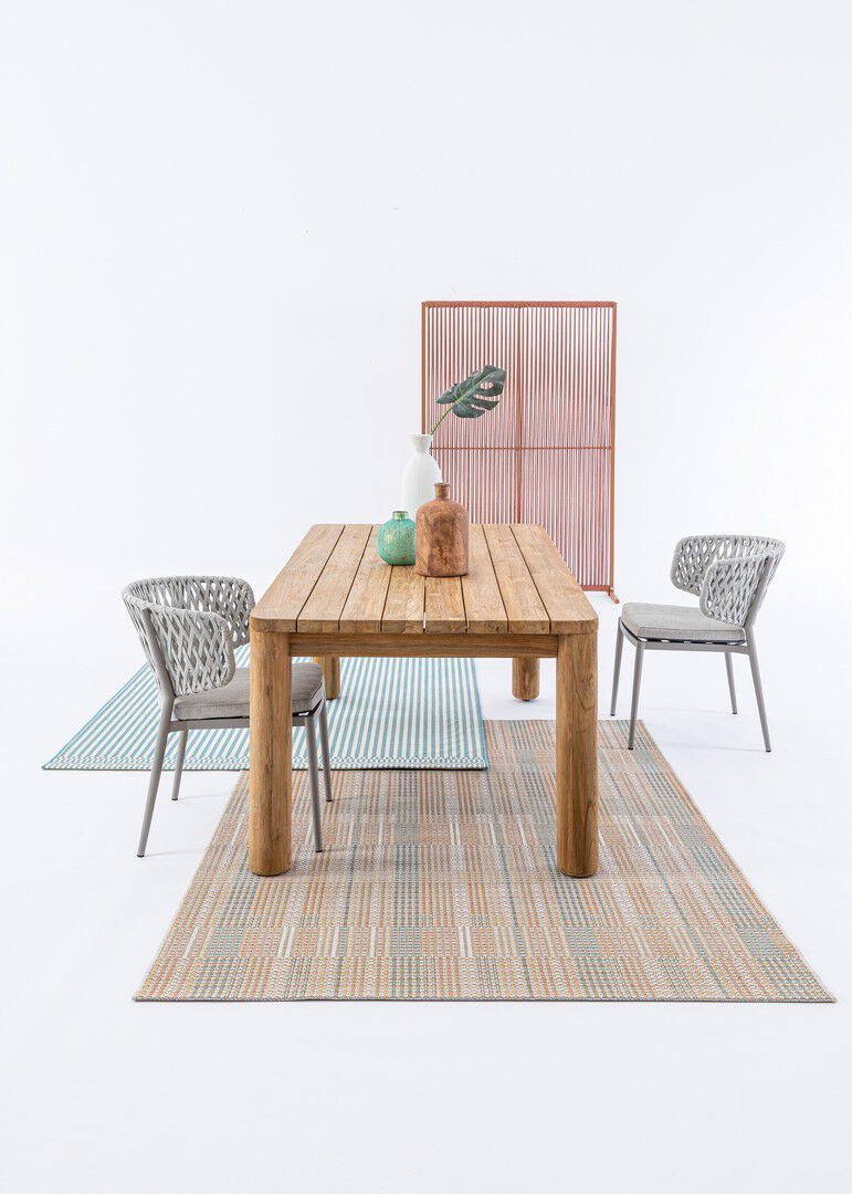 NOELIA Stackable rope and aluminium garden chair By Bizzotto