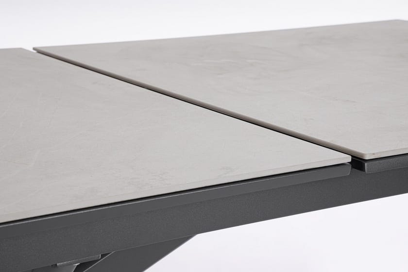 PASCAL Rectangular aluminium and sintered stone garden table By Bizzotto