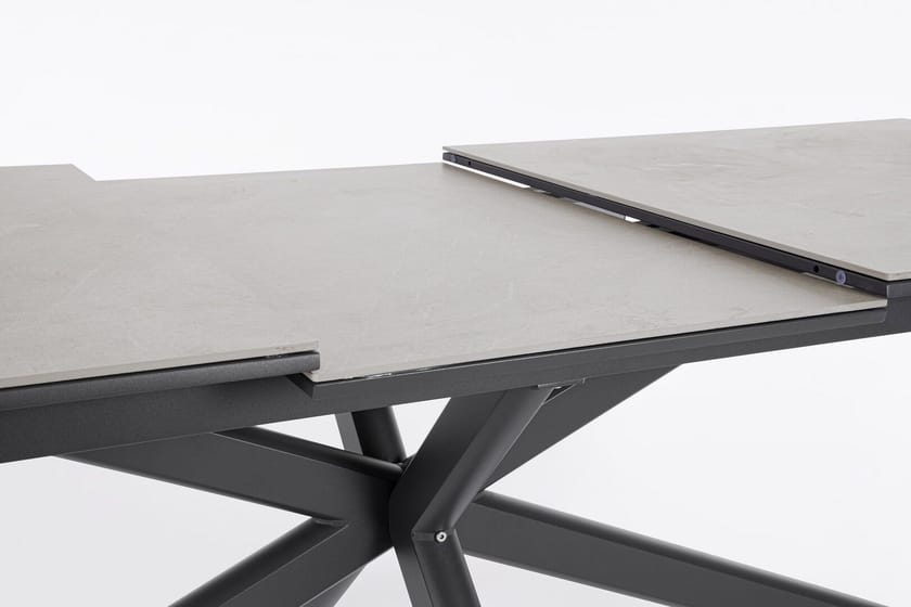 PASCAL Rectangular aluminium and sintered stone garden table By Bizzotto