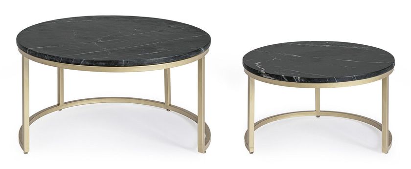 PRESCOTT Round marble coffee table By Bizzotto
