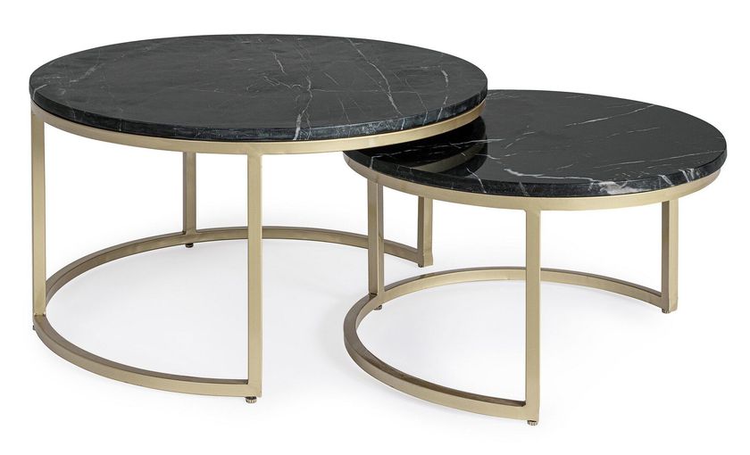 PRESCOTT Round marble coffee table By Bizzotto